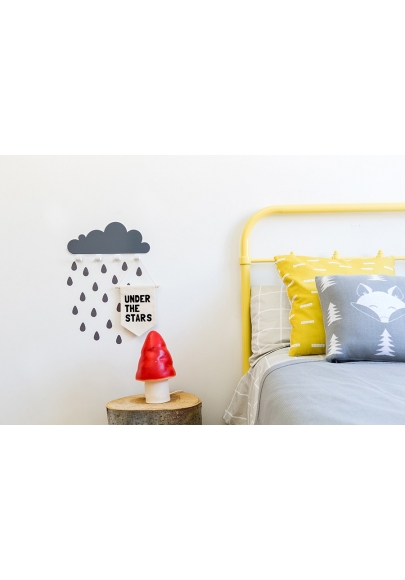 Pink Big Cloud Wall Hook & 20 Rain Drop Stickers - Tresxics | HeyLittleBaby